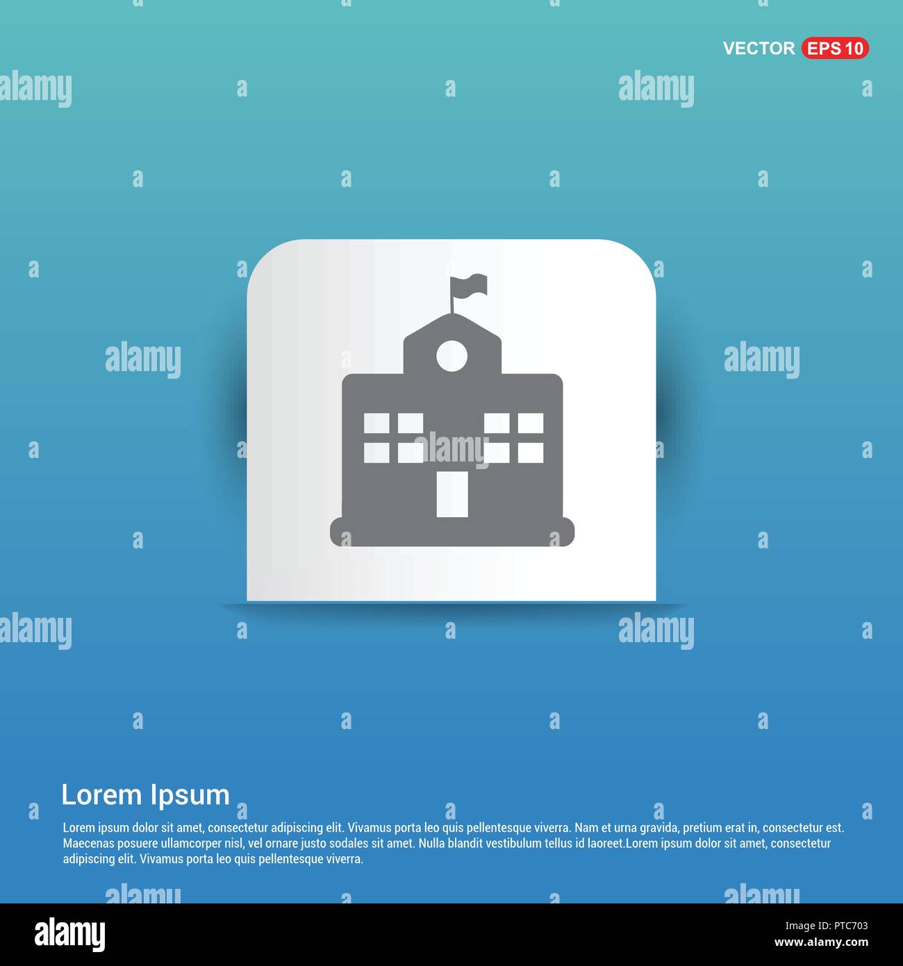 School Building icon - Blue Sticker button Stock Vector Image & Art - Alamy