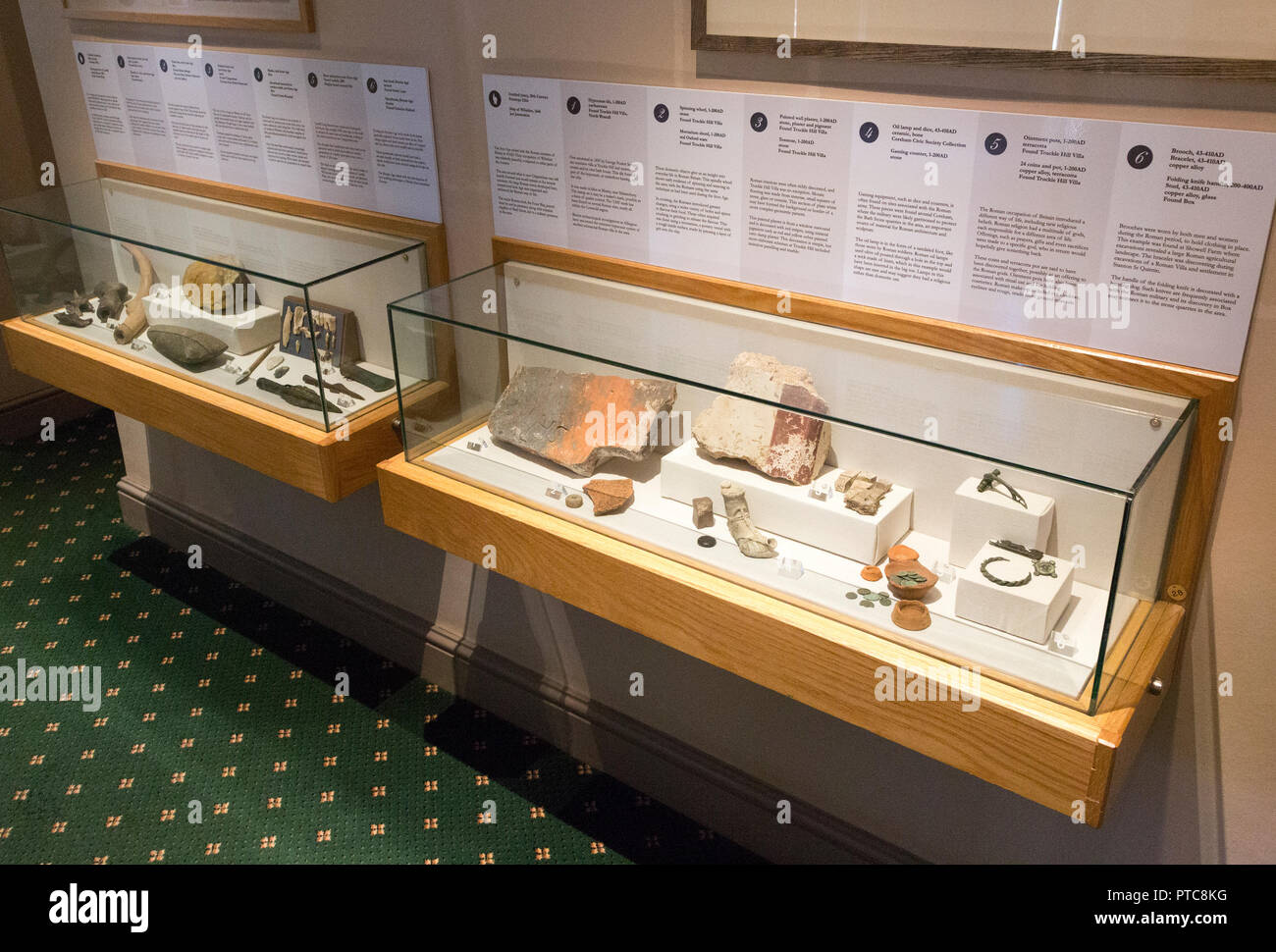 Glass cabinets display of archaeological finds with permission of ...