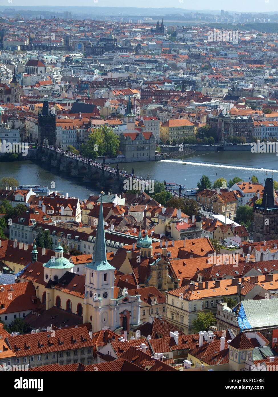 Charles Bridge / Karlov Most Prague viewed from high point Stock Photo ...