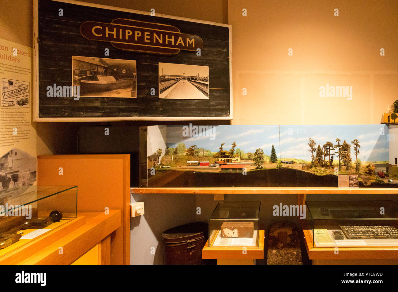Display about railway and canal with permission of Chippenham museum ...