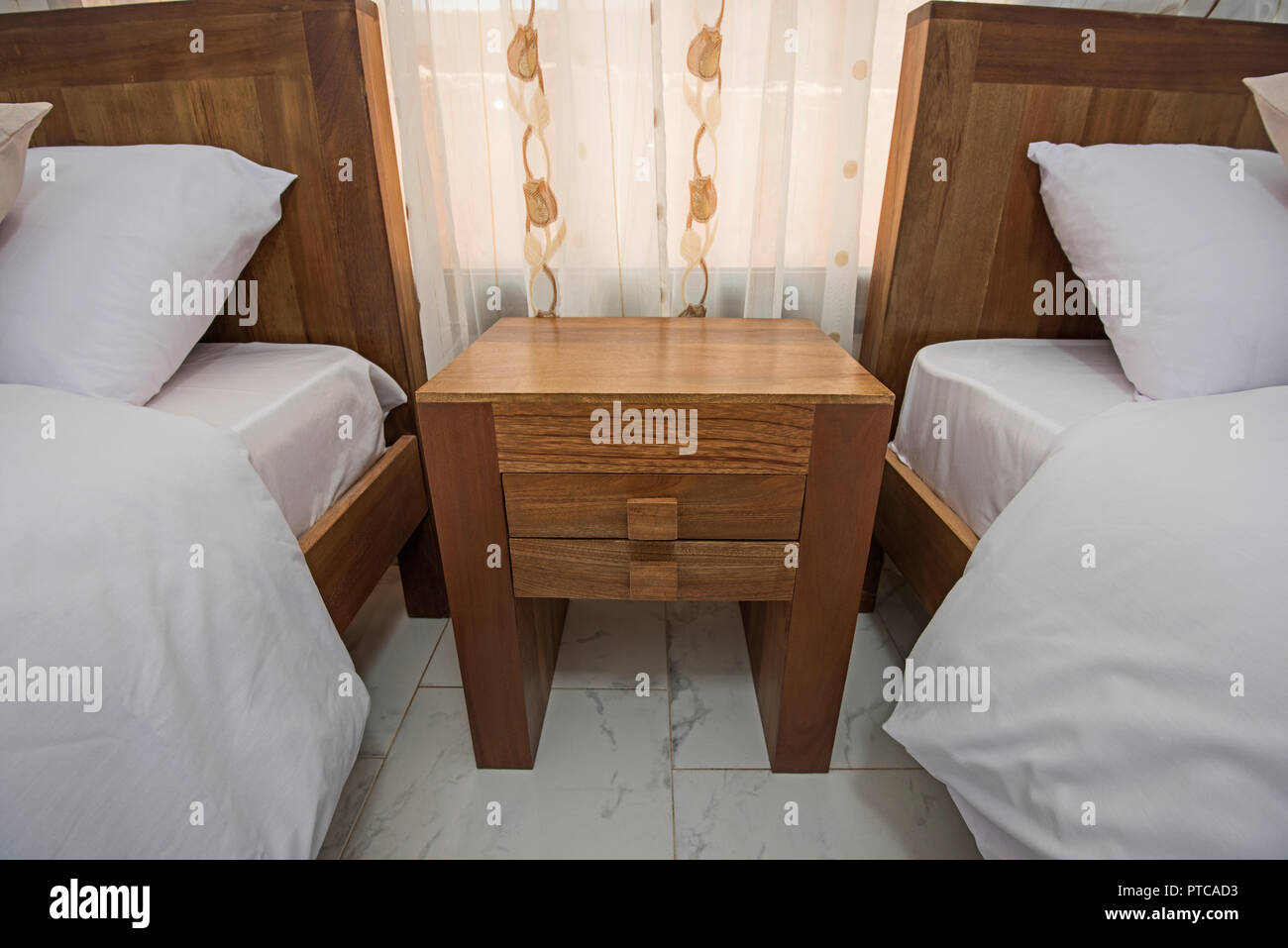 Bed inside wooden house hi-res stock photography and images - Alamy