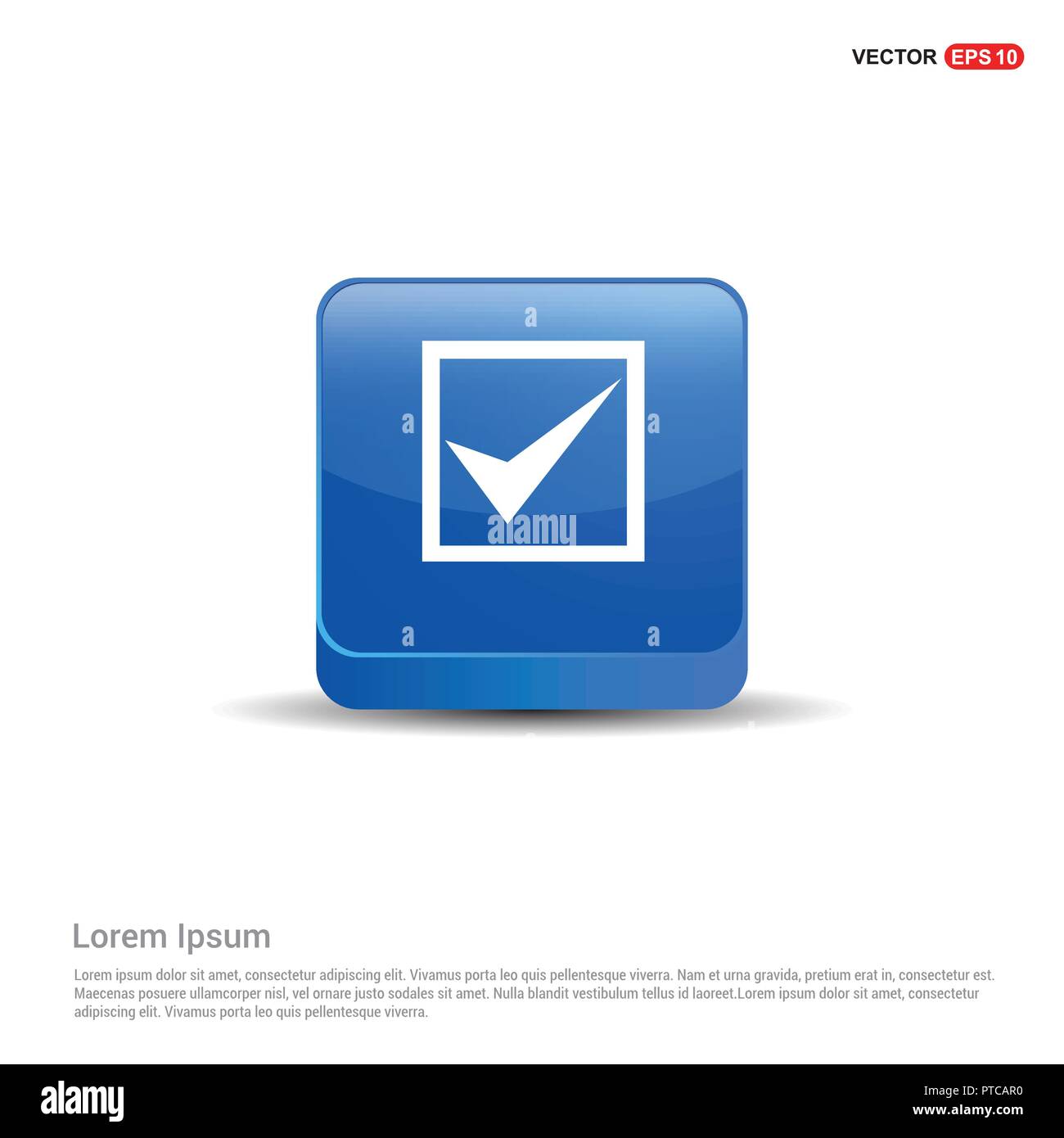 Tick icon - 3d Blue Button Stock Vector Image & Art - Alamy