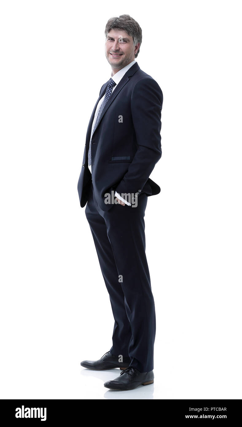 side view. Portrait of successful businessman Stock Photo - Alamy