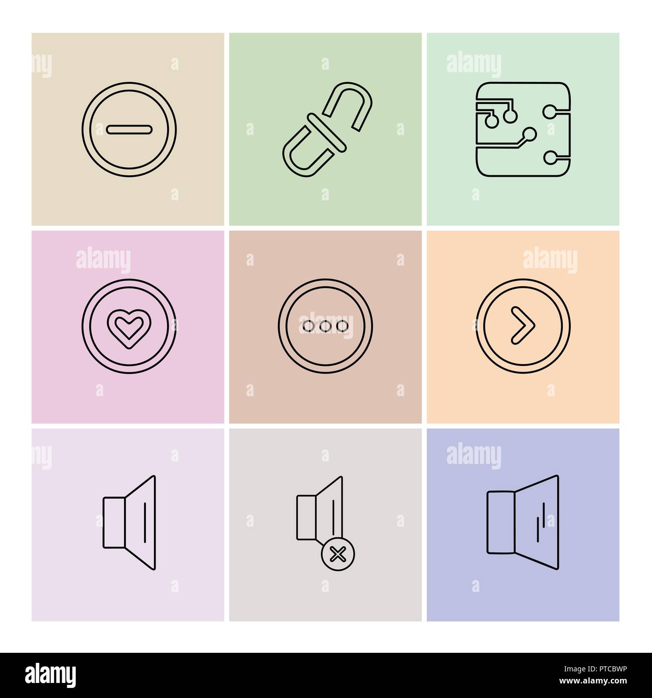 user interface , buttons , application , multimedia , speaker, sound , mute , clock , menu ...