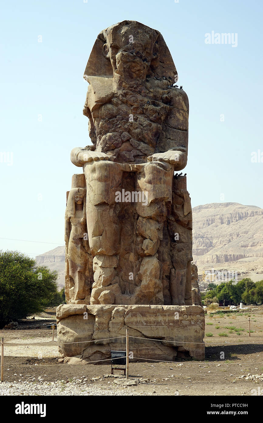 Memnon Colossi Egypt Luxor Ruin Pharaoh Archeology Stock Photo - Alamy
