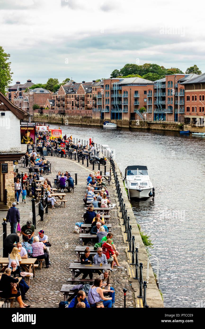York, UK - August 28 2018: River Ouse urban landscape featuring The ...