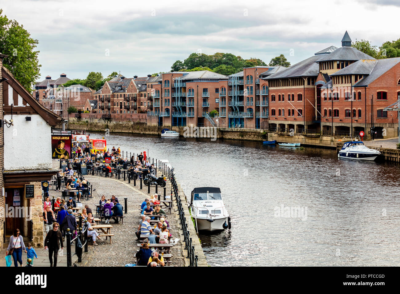 York, UK - August 28 2018: River Ouse urban landscape featuring The ...