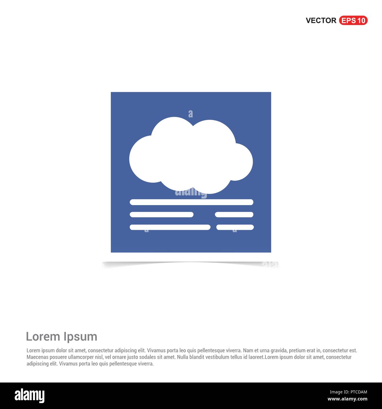 Cloud Icon - Blue photo Frame Stock Vector Image & Art - Alamy