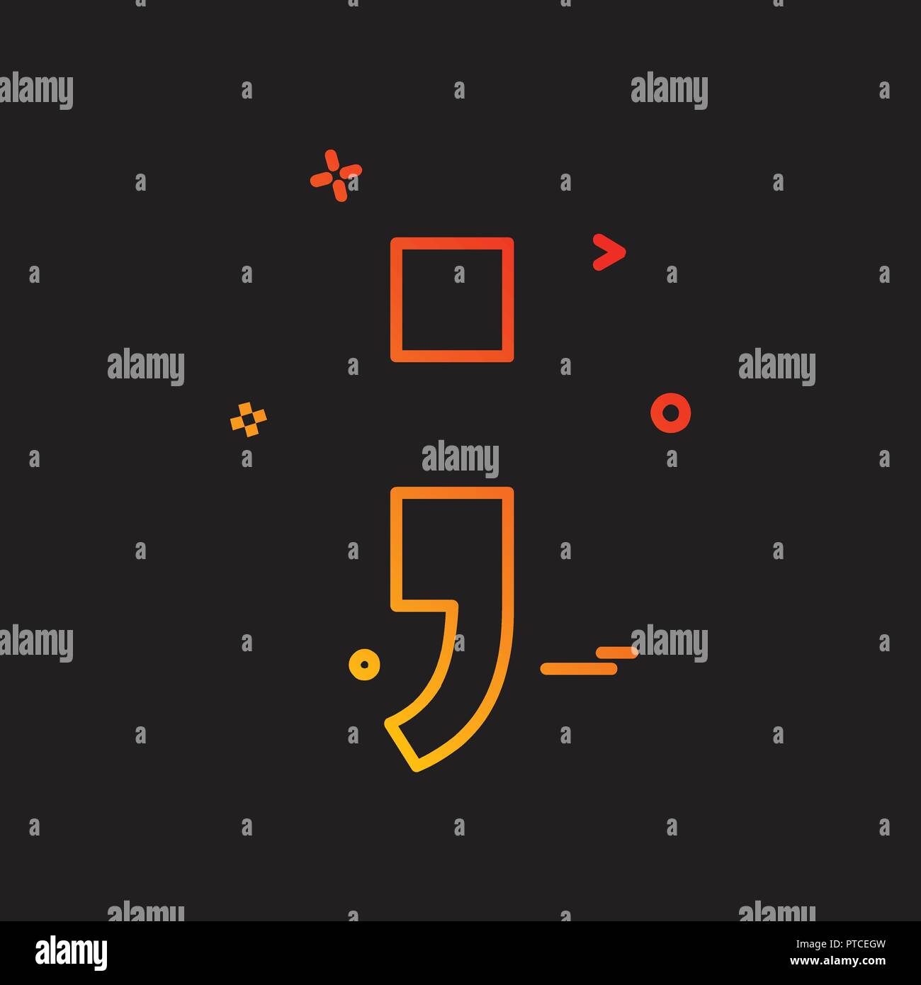 Semicolon icon design vector Stock Vector Image & Art - Alamy