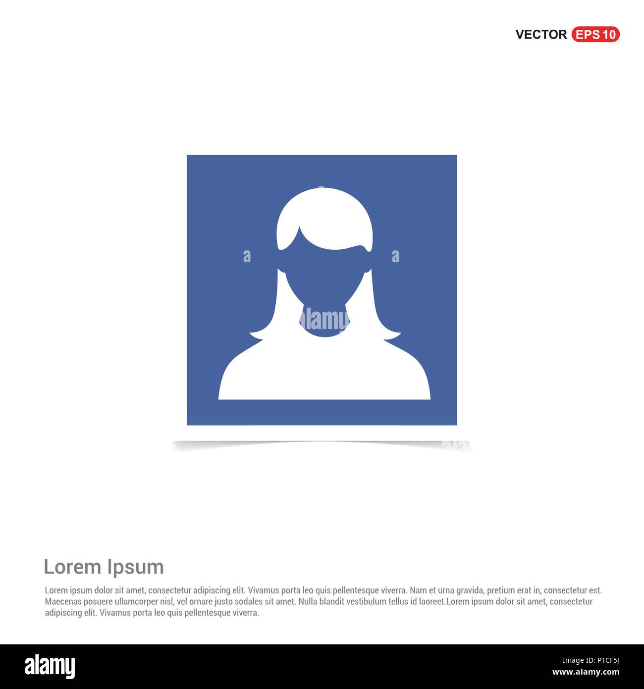 Female User Icon - Blue photo Frame Stock Vector Image & Art - Alamy