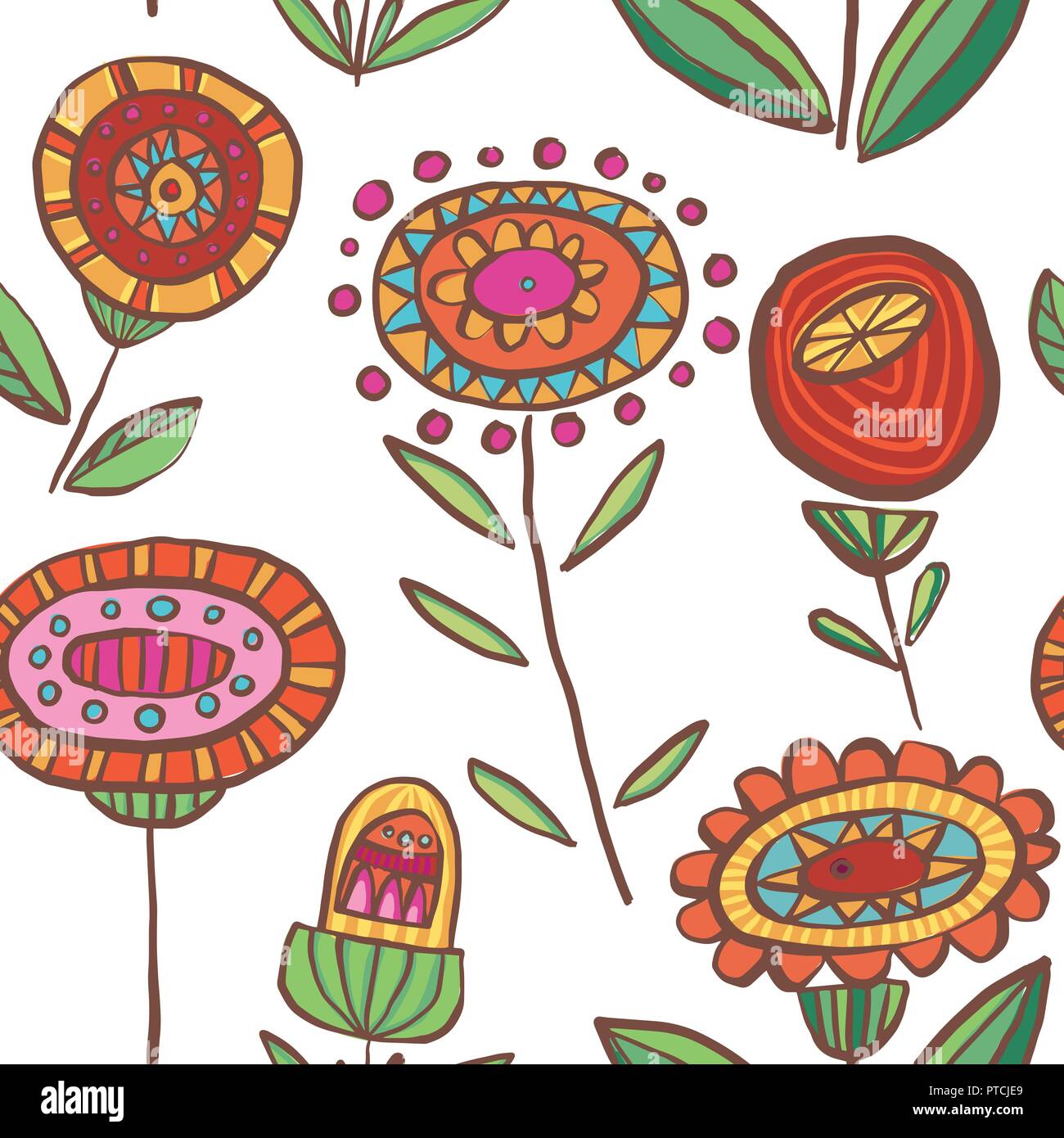 Vector colorful floral seamless pattern background. Ideal for fabrics ...