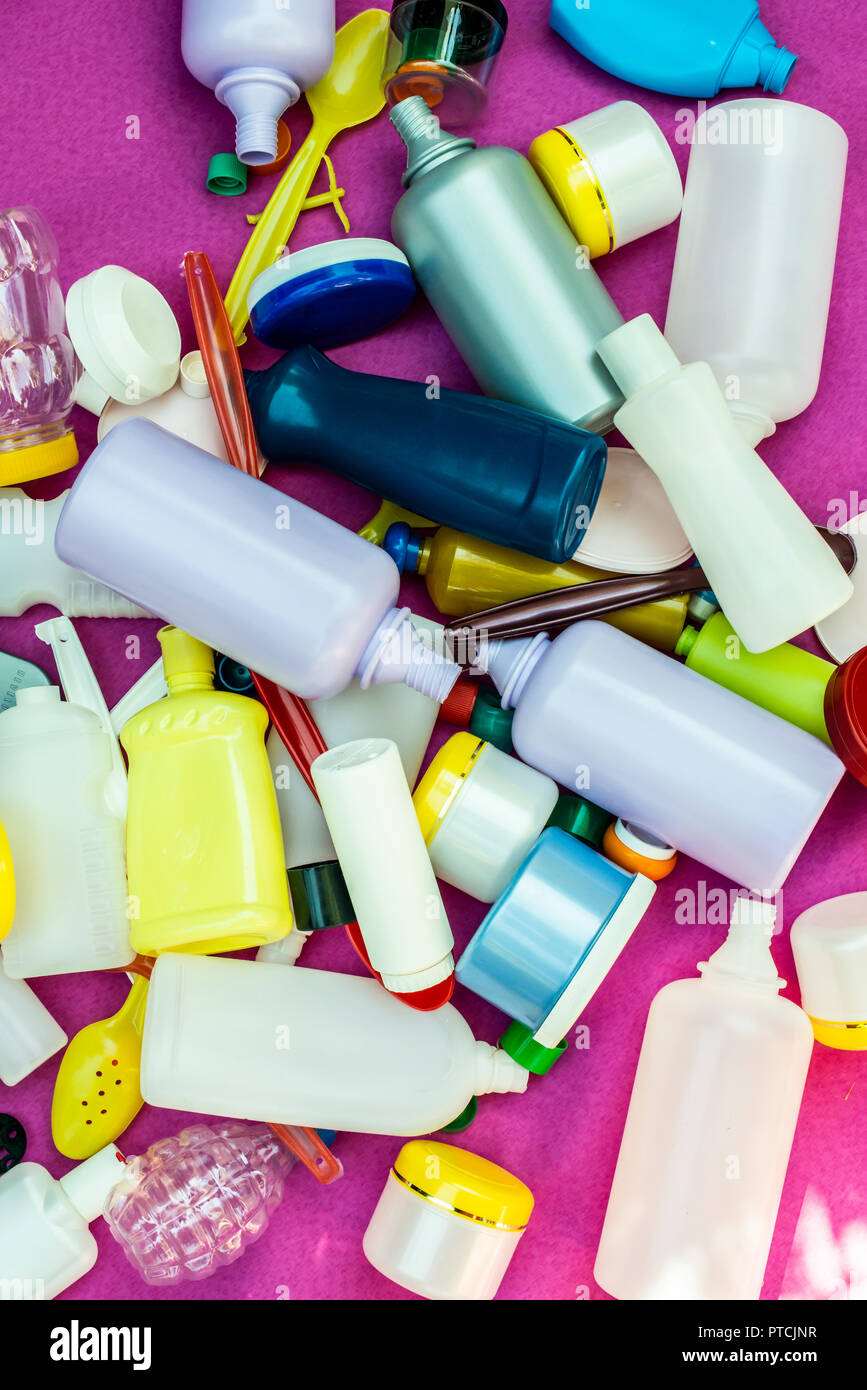 Plastic packages background Stock Photo - Alamy