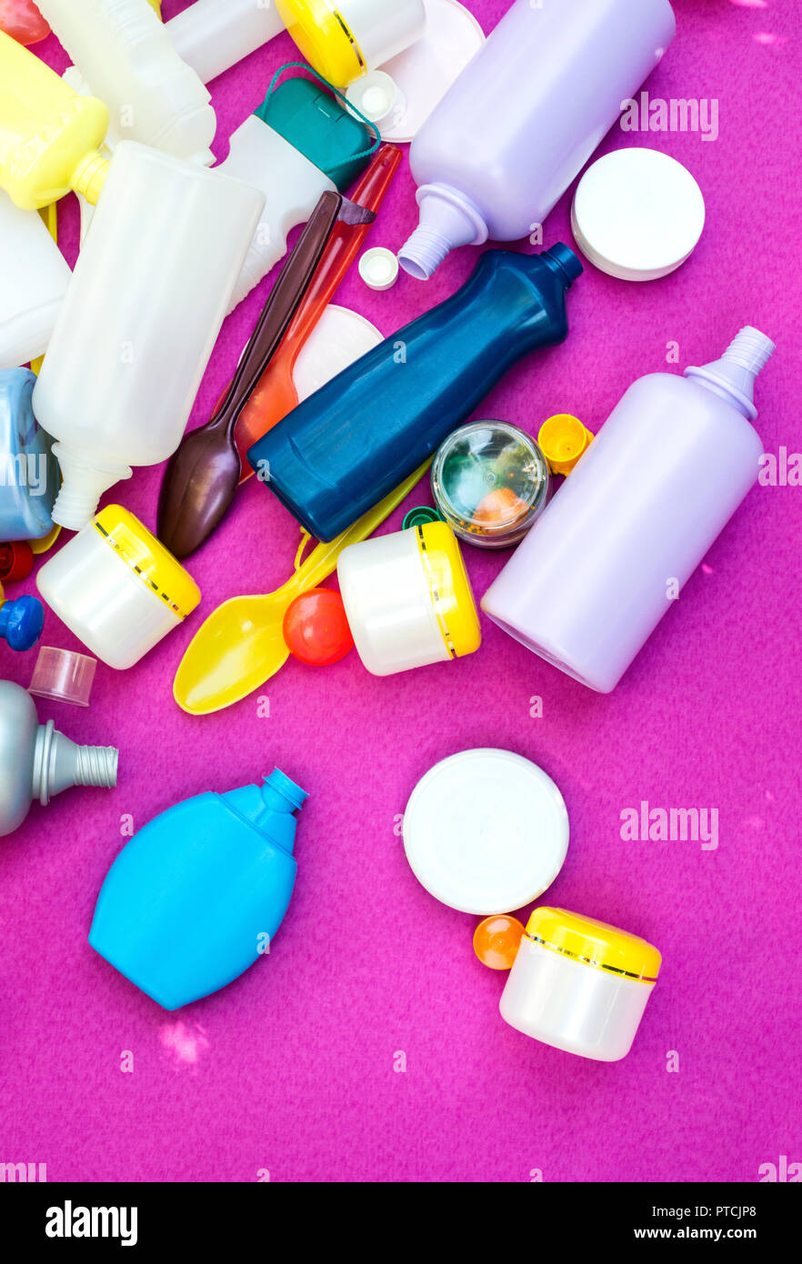 Plastic packages background Stock Photo - Alamy