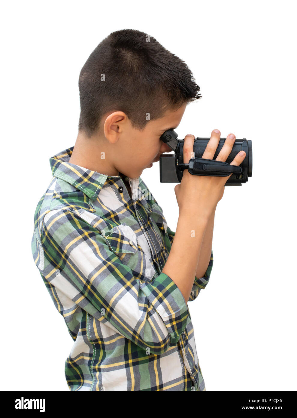 Child with video camera journalist hi-res stock photography and images ...