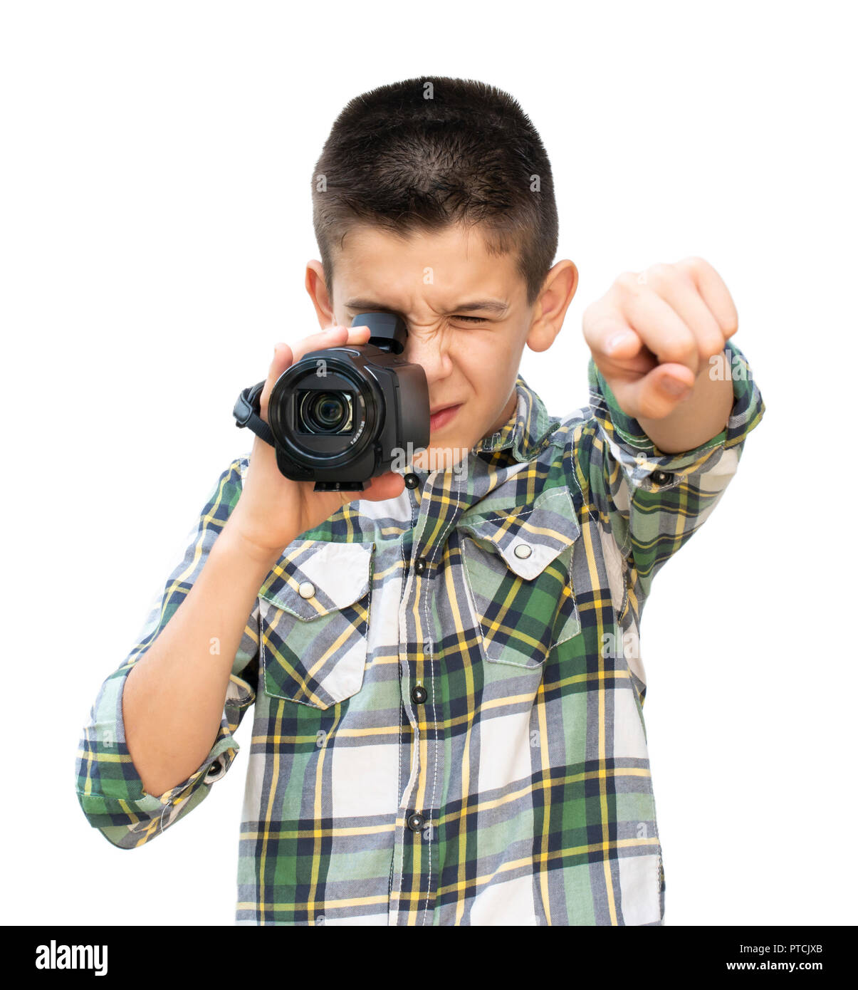 Child with video camera journalist hi-res stock photography and images ...