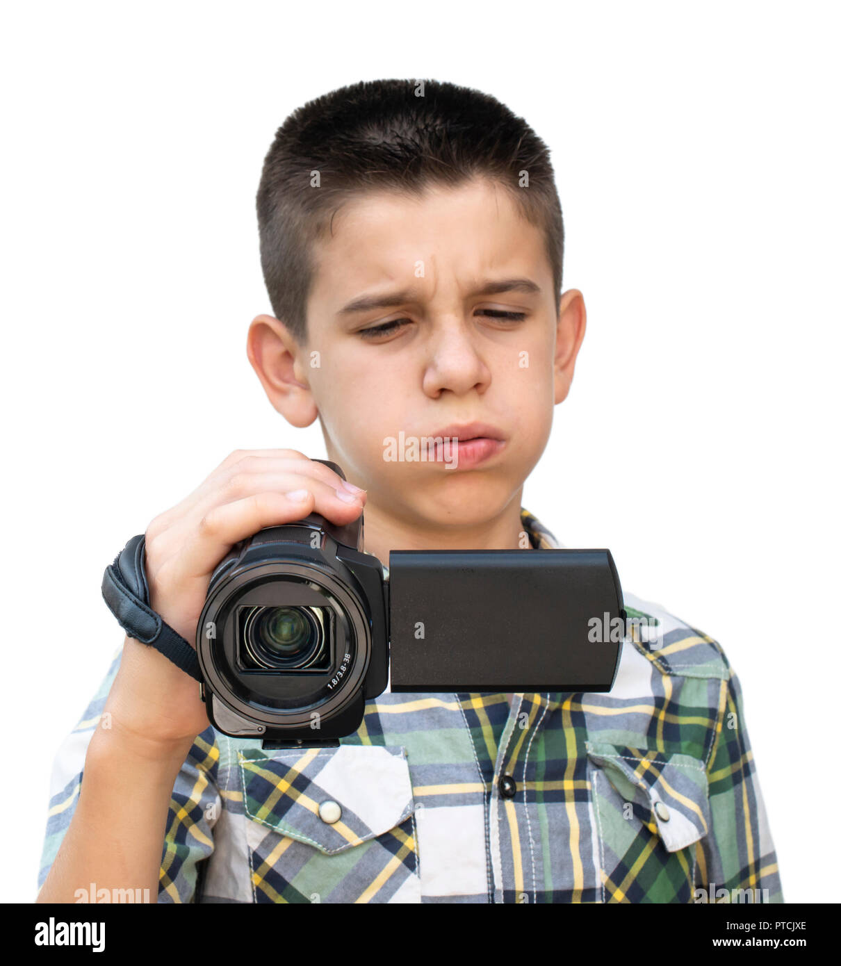 Child with video camera journalist hi-res stock photography and images ...