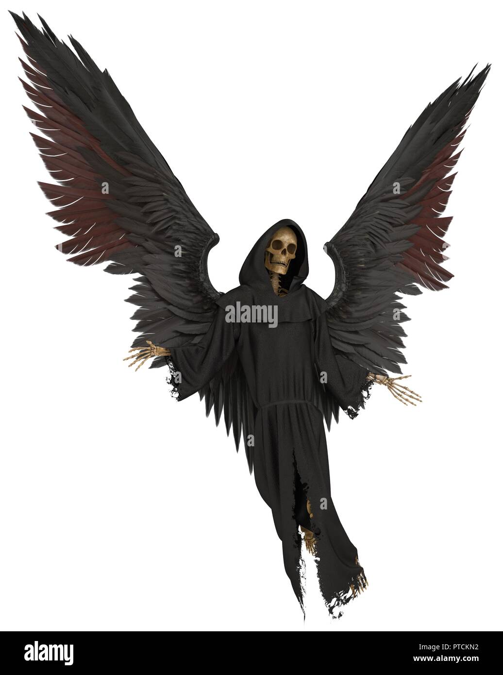 3D illustration angel of death isolated on white background Stock Photo ...