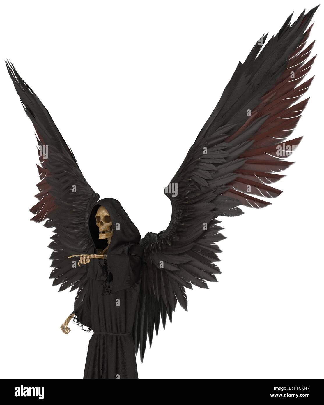3D illustration angel of death isolated on white background Stock Photo ...