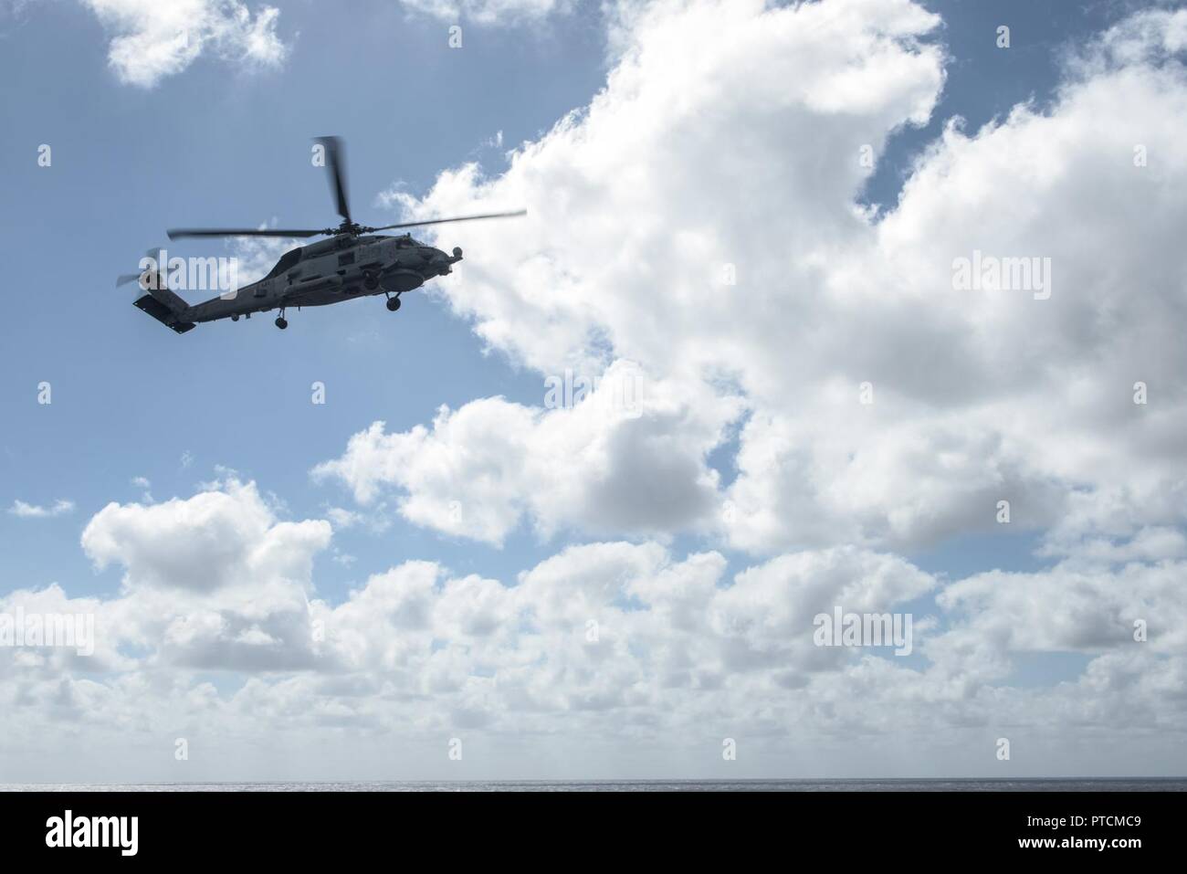CORAL SEA (July 11, 2017) An MH-60R Sea Hawk, from the "Saberhawks" of ...