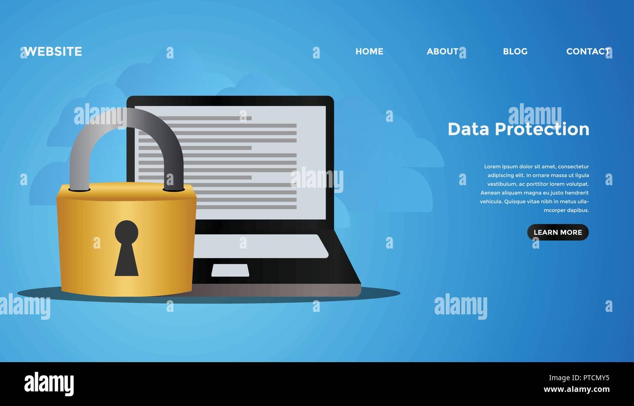 Data protection concept. Ready to use vector illustration. Suitable for ...