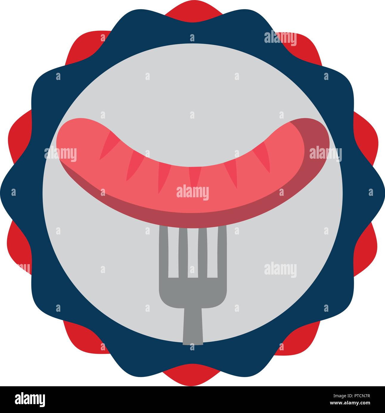 fork with sausage american food celebration vector illustration Stock Vector Image & Art - Alamy