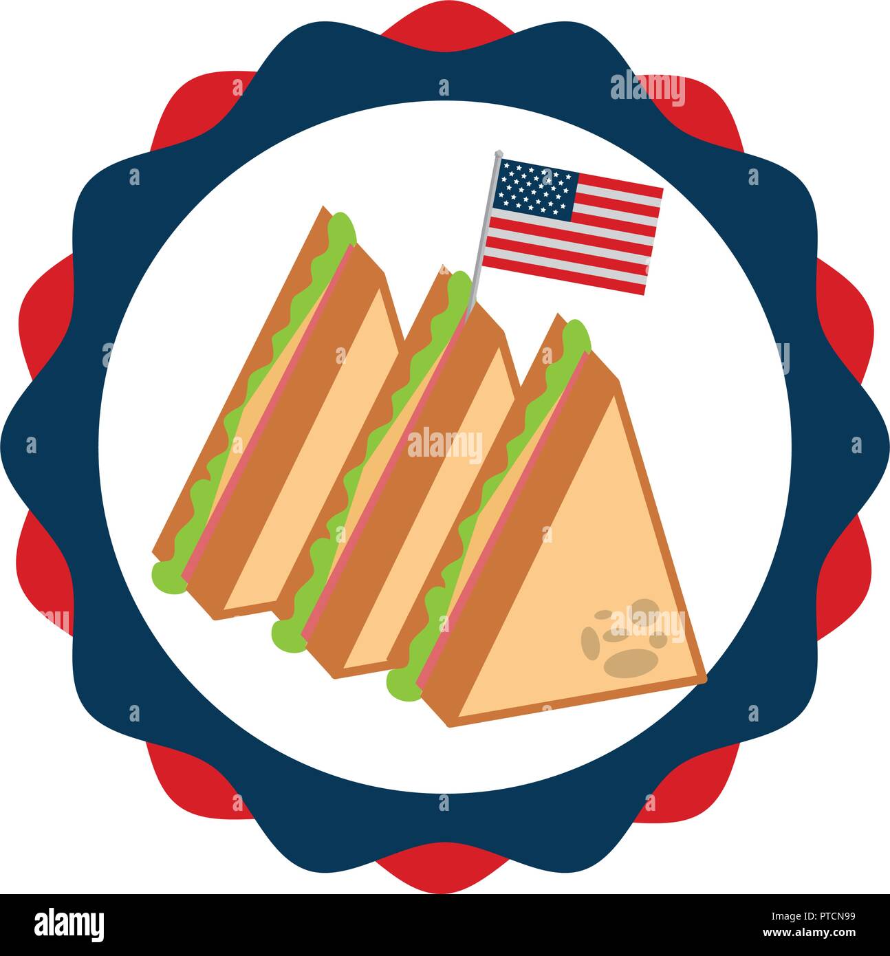 American flag sandwich Stock Vector Images - Alamy