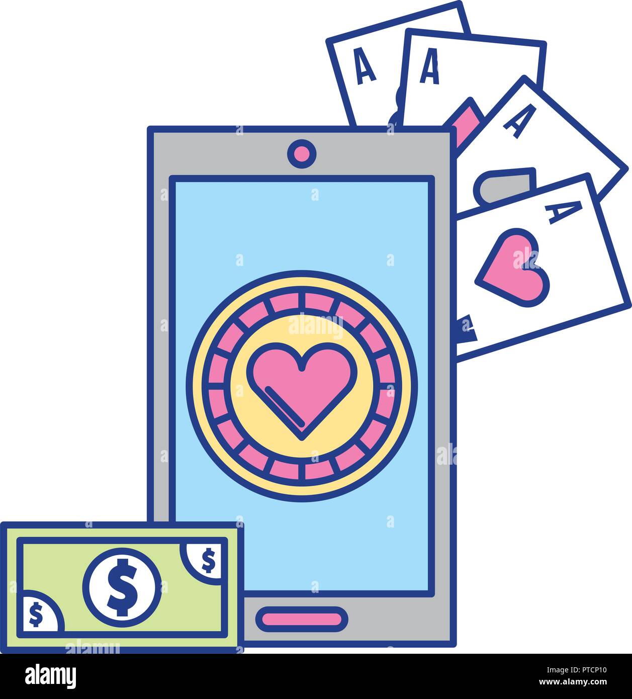 Gaming phone win Stock Vector Images - Alamy