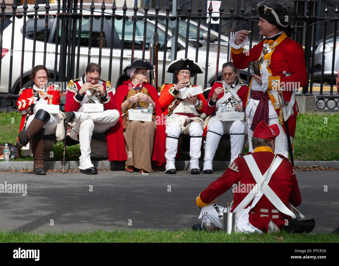 Reenactment of British Occupation of Boston Common in 1768 Stock Photo ...