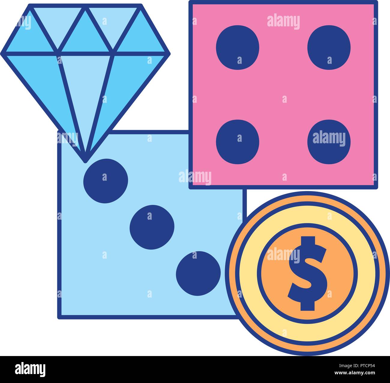 Diamond coin dollar play Stock Vector Images - Alamy