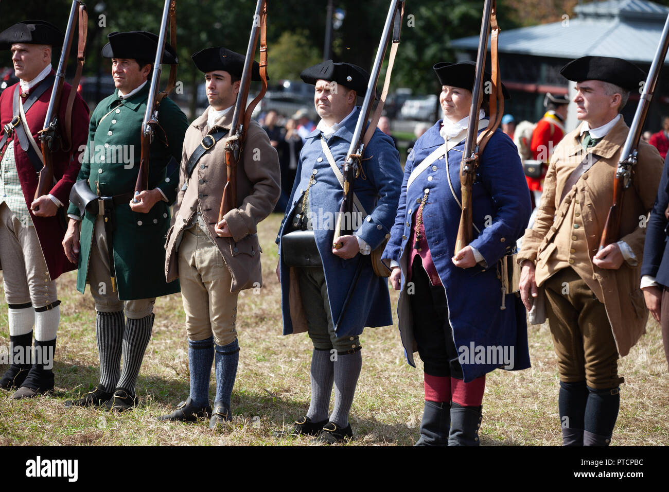 Reenactment of British Occupation of Boston Common in 1768 Stock Photo ...