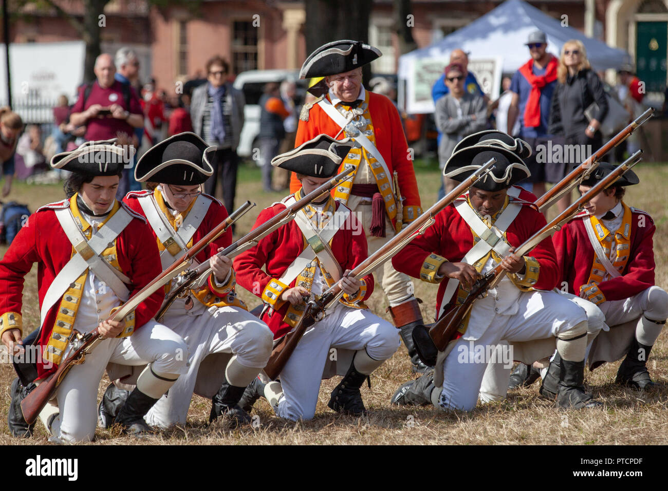 Reenactment of British Occupation of Boston Common in 1768 Stock Photo ...
