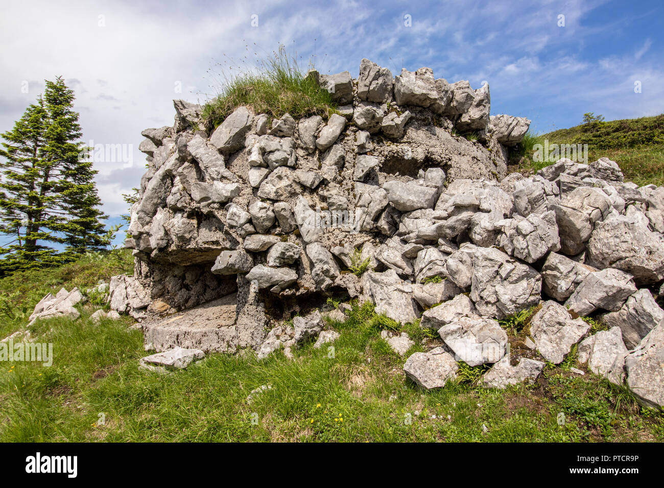 stone made bunker from side Stock Photo - Alamy