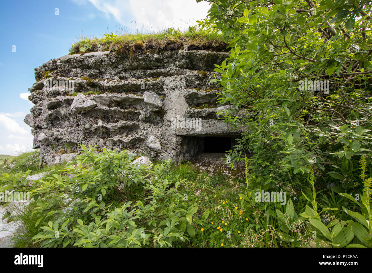 stone made bunker from side Stock Photo - Alamy