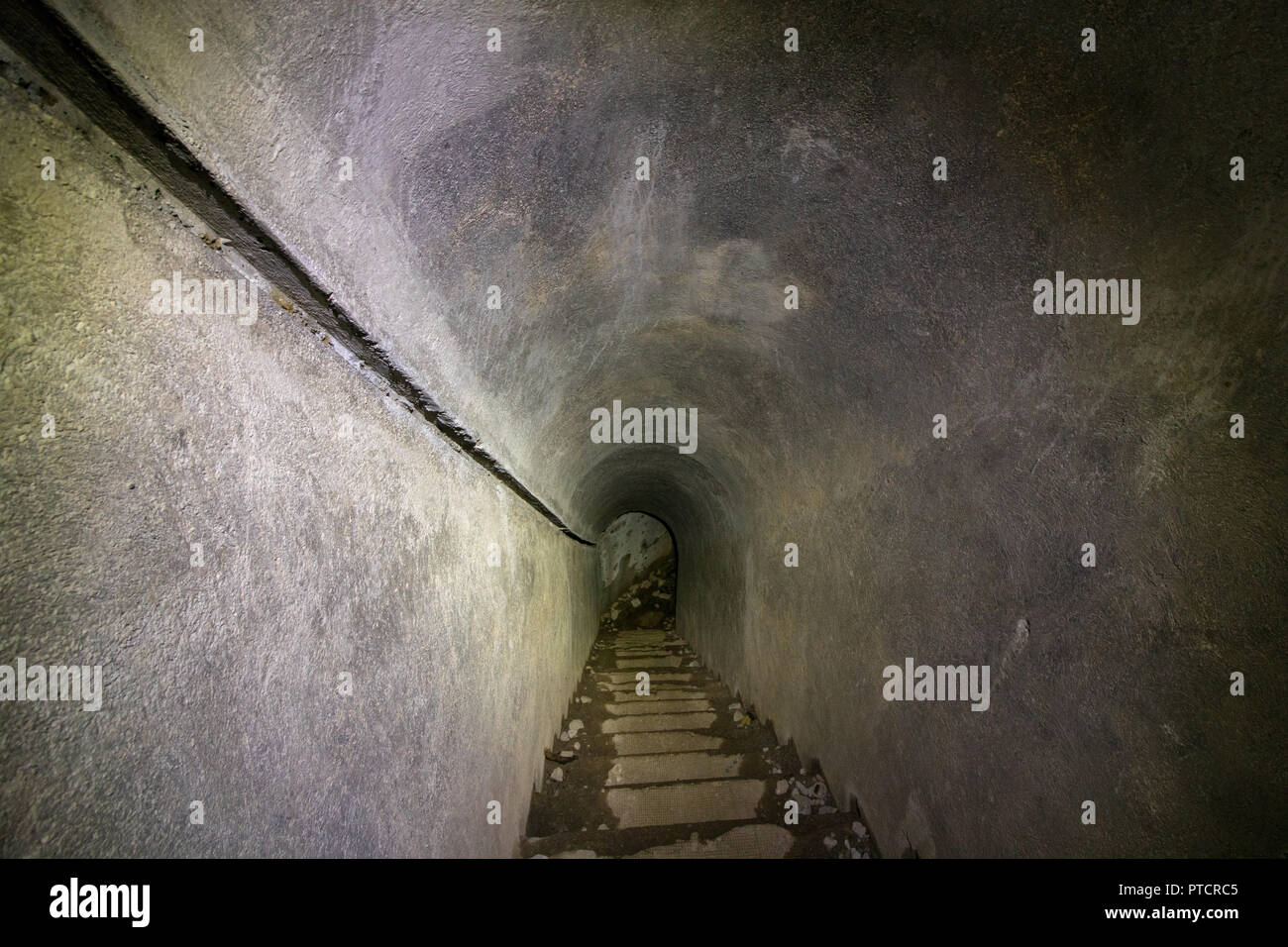 long corridor inside bunker Stock Photo - Alamy