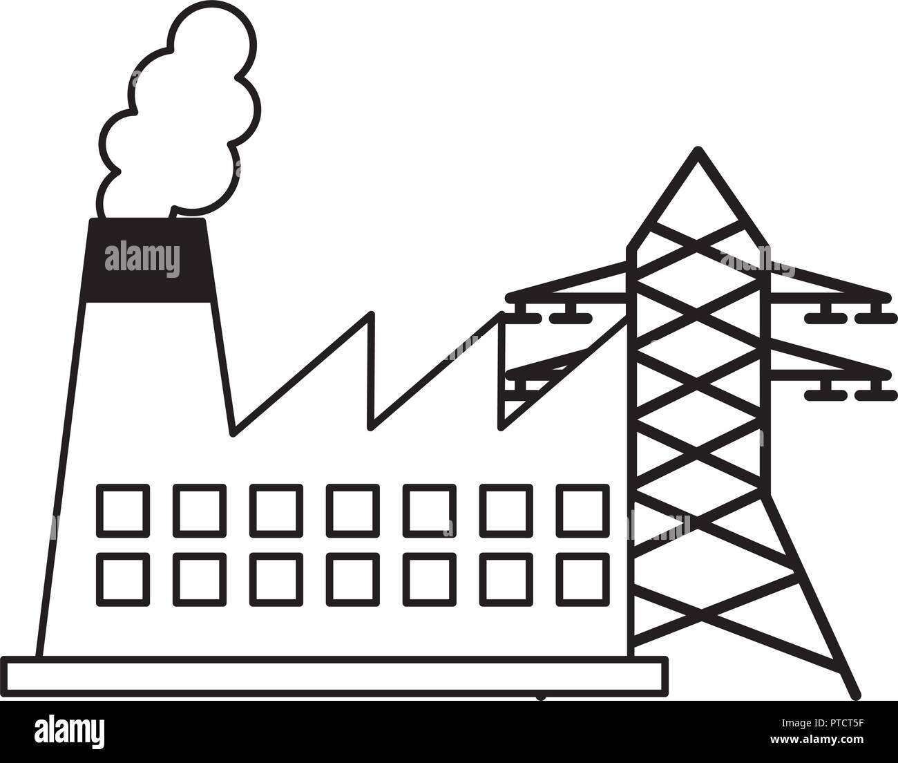 factory and tower electricity energy renewable Stock Vector Image & Art ...