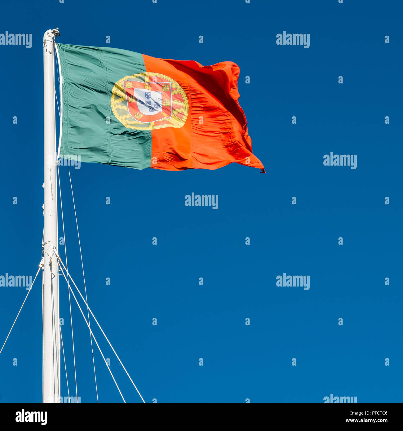 Portuguese flag portugal pole flying hi-res stock photography and ...