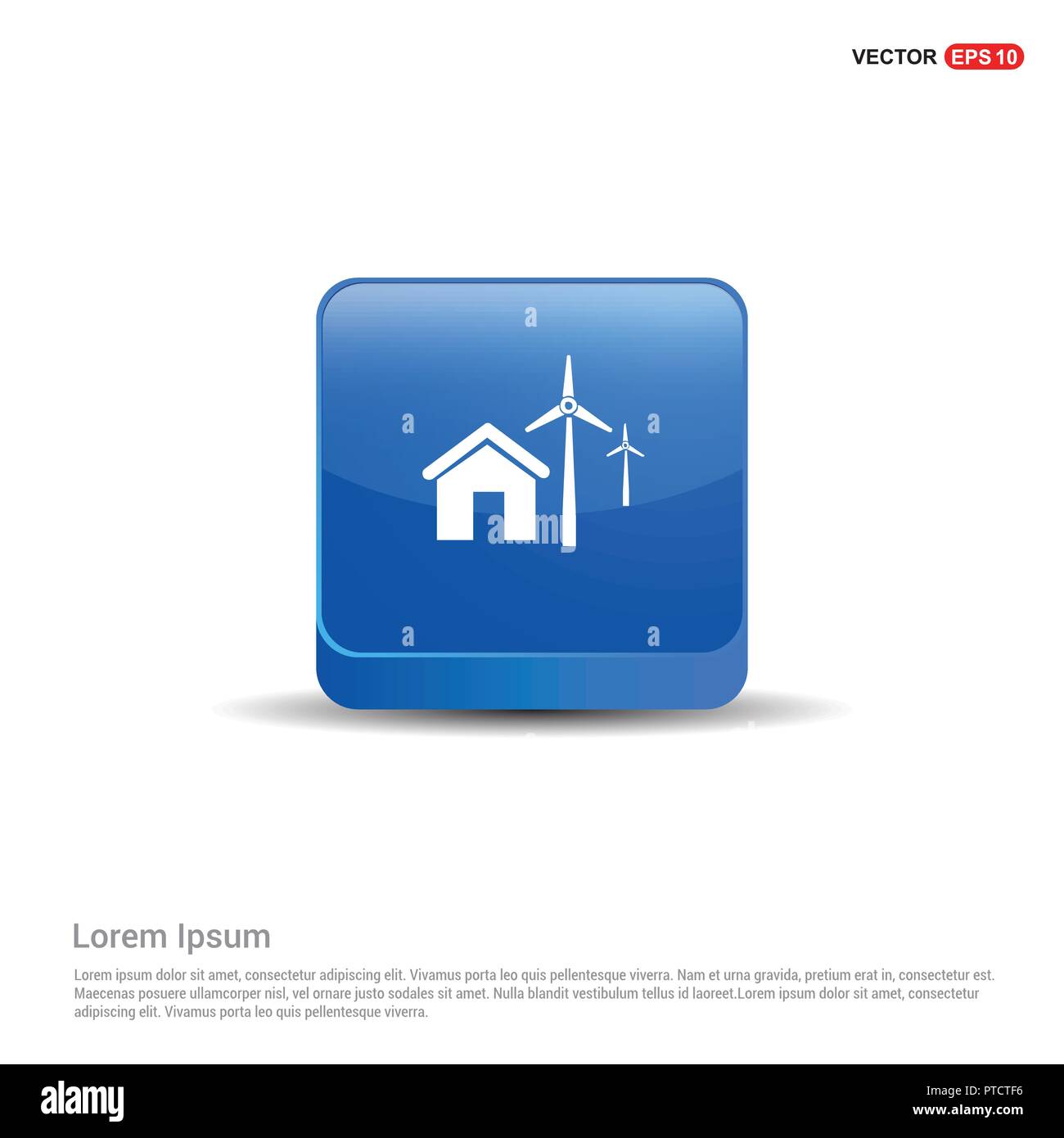 Windturbines Icon - 3d Blue Button Stock Vector Image & Art - Alamy