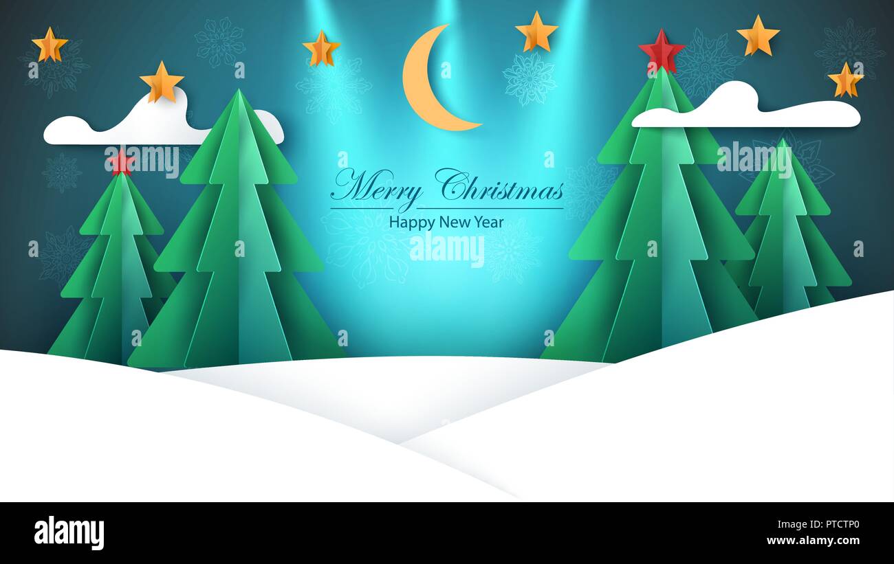 Cartoon paper new year. Merry christmas Stock Vector Image & Art - Alamy