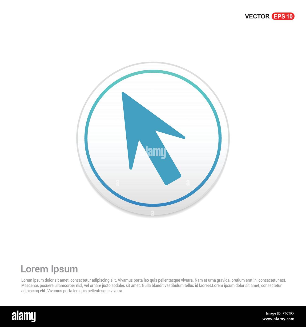 Cursor Icon - white circle button Stock Vector Image & Art - Alamy