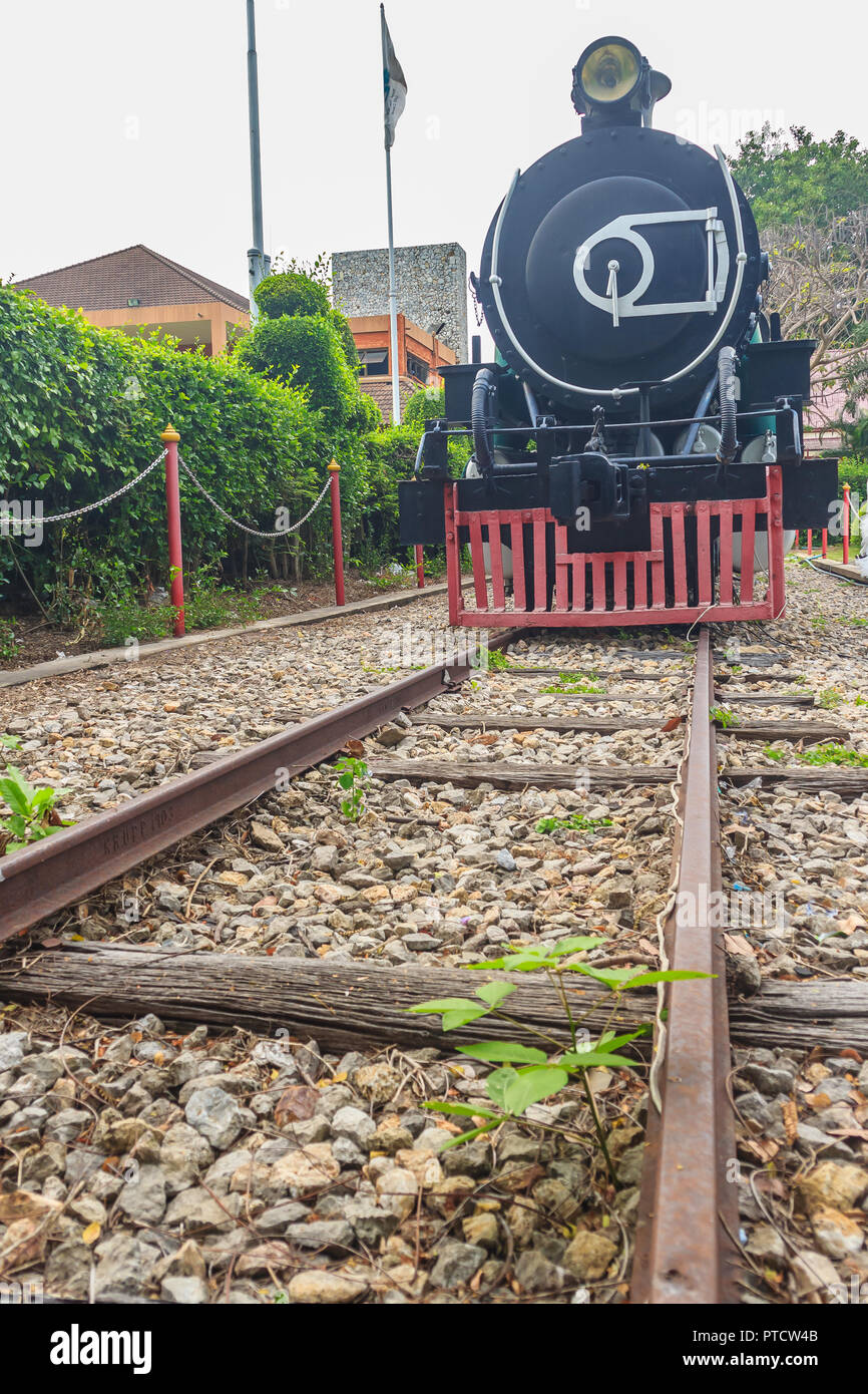 Old steam locomotive since 1925 at Hua Hin railway station, Thailand ...