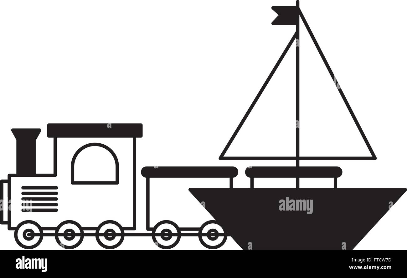 Train boat Stock Vector Images - Alamy