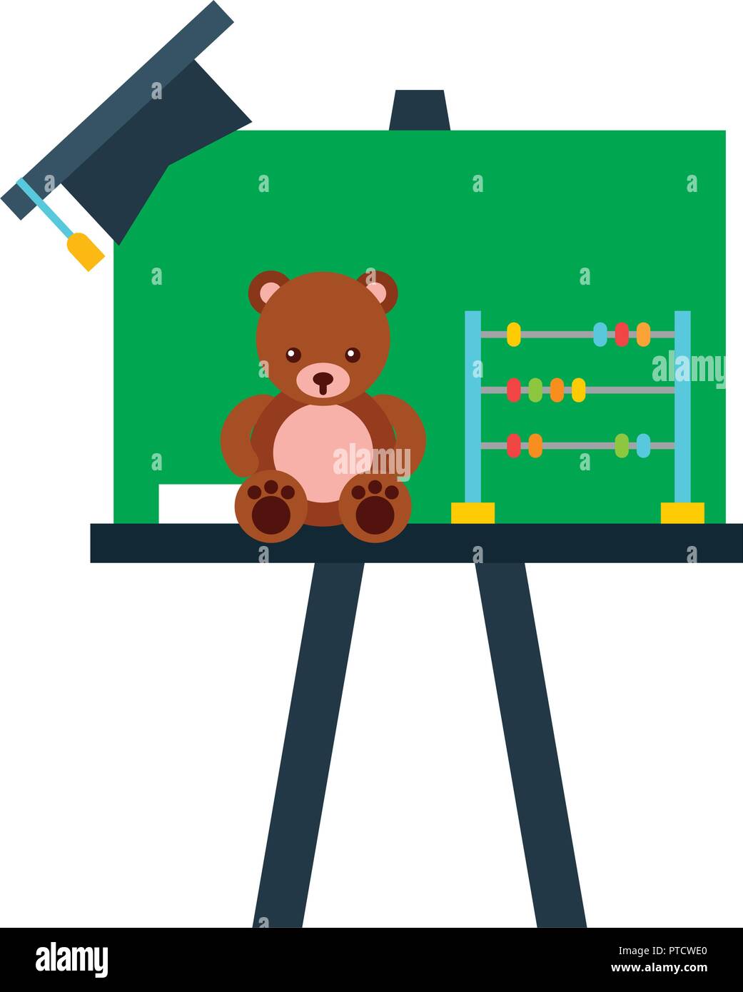 preschool chalkboard bear abacus toy Stock Vector Image & Art - Alamy