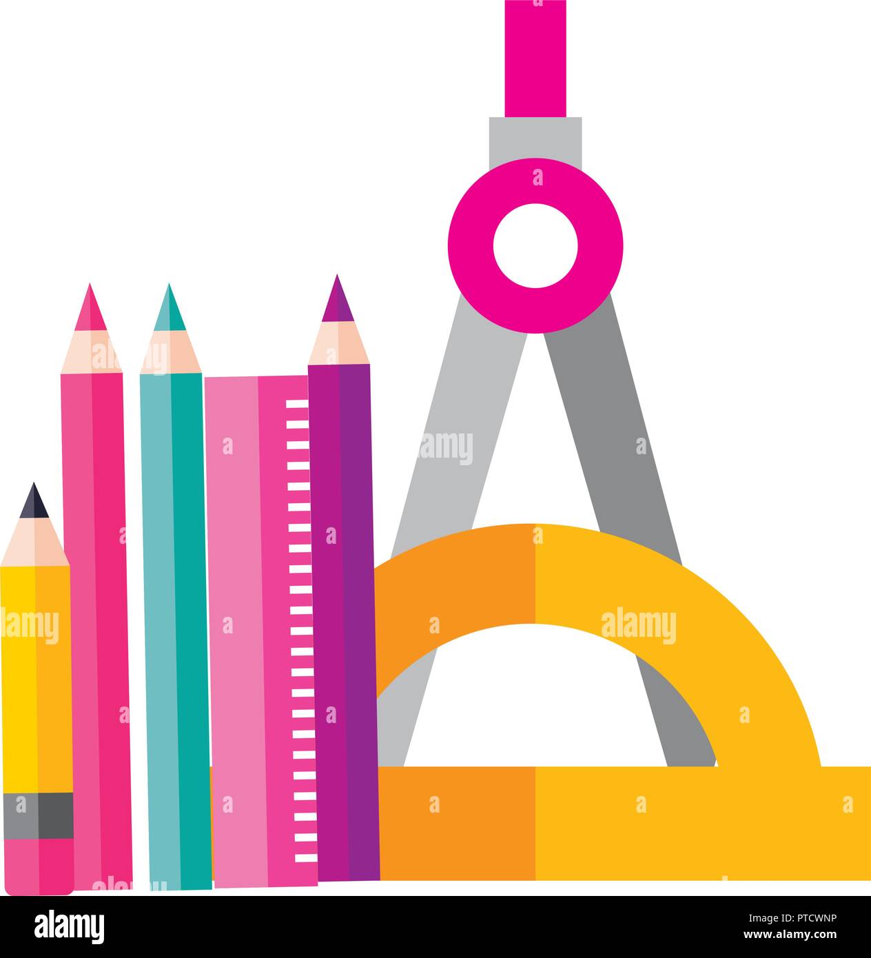 Compass protractor ruler Stock Vector Images - Alamy