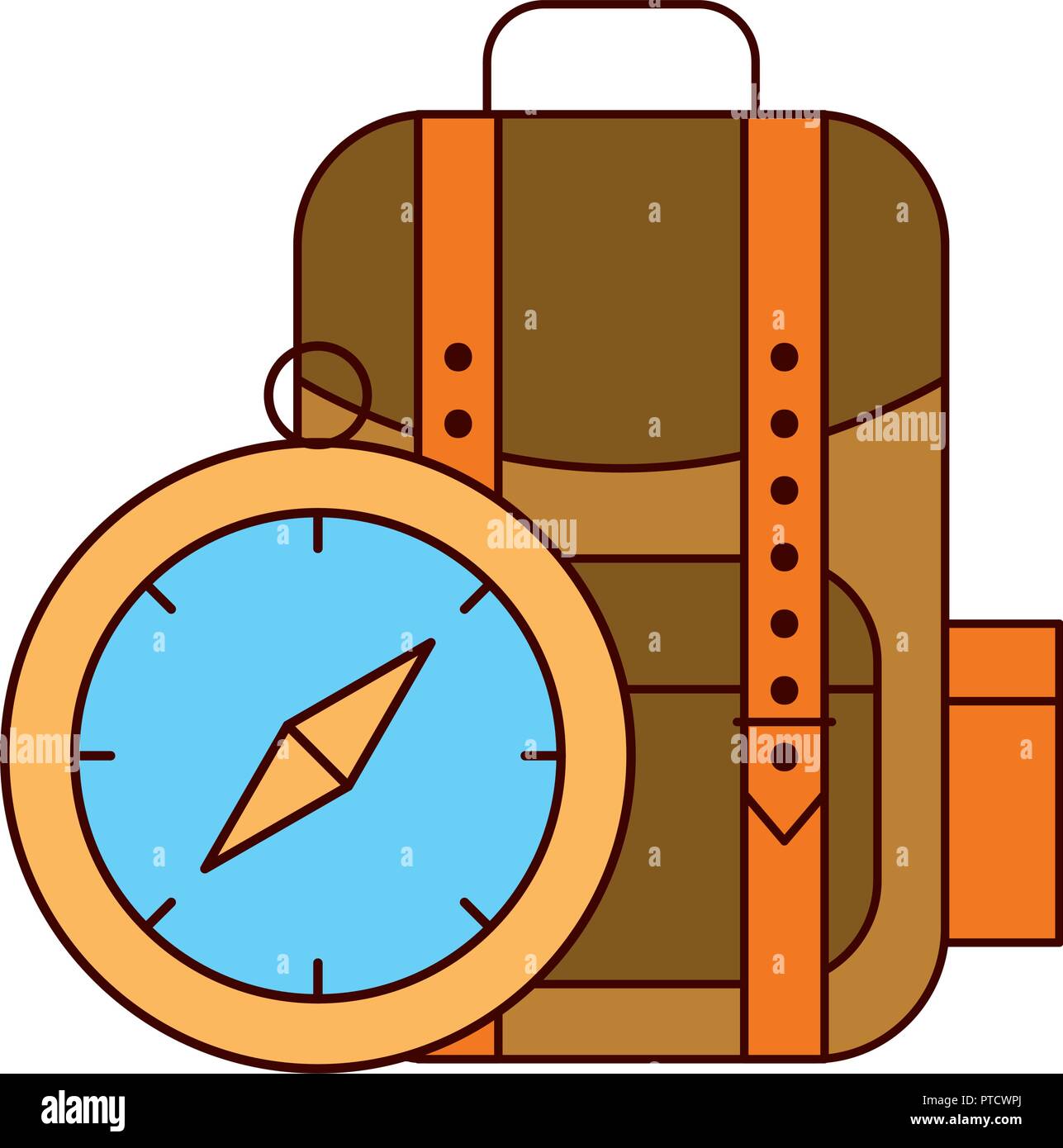 backpack and compass safari equipment supplies Stock Vector Image & Art ...