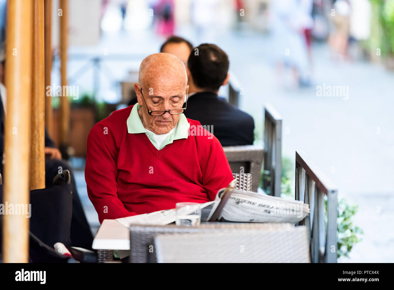 Rome, Italy - September 4, 2018: Closeup portrait of elderly senior ...