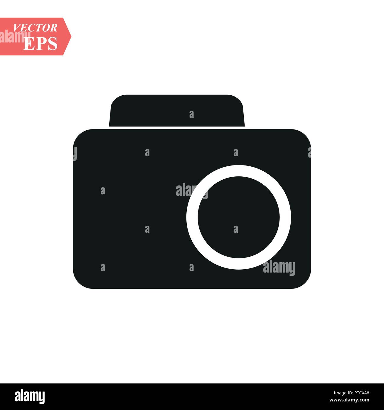 Camera icon, flat photo camera vector isolated. Modern simple snapshot ...