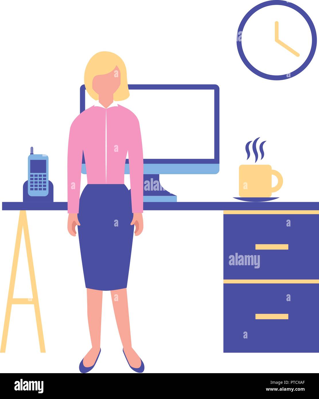 Workplace office desk antique Stock Vector Images - Alamy