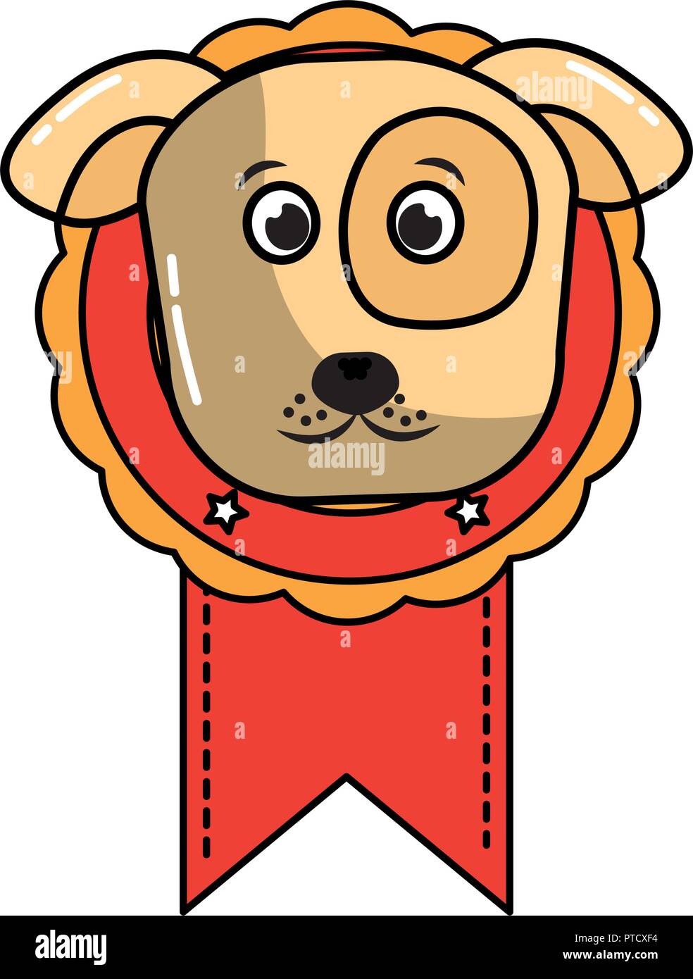 medal award with dog head prize Stock Vector Image & Art - Alamy