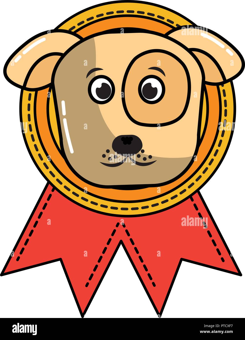 medal award with dog head prize Stock Vector Image & Art - Alamy