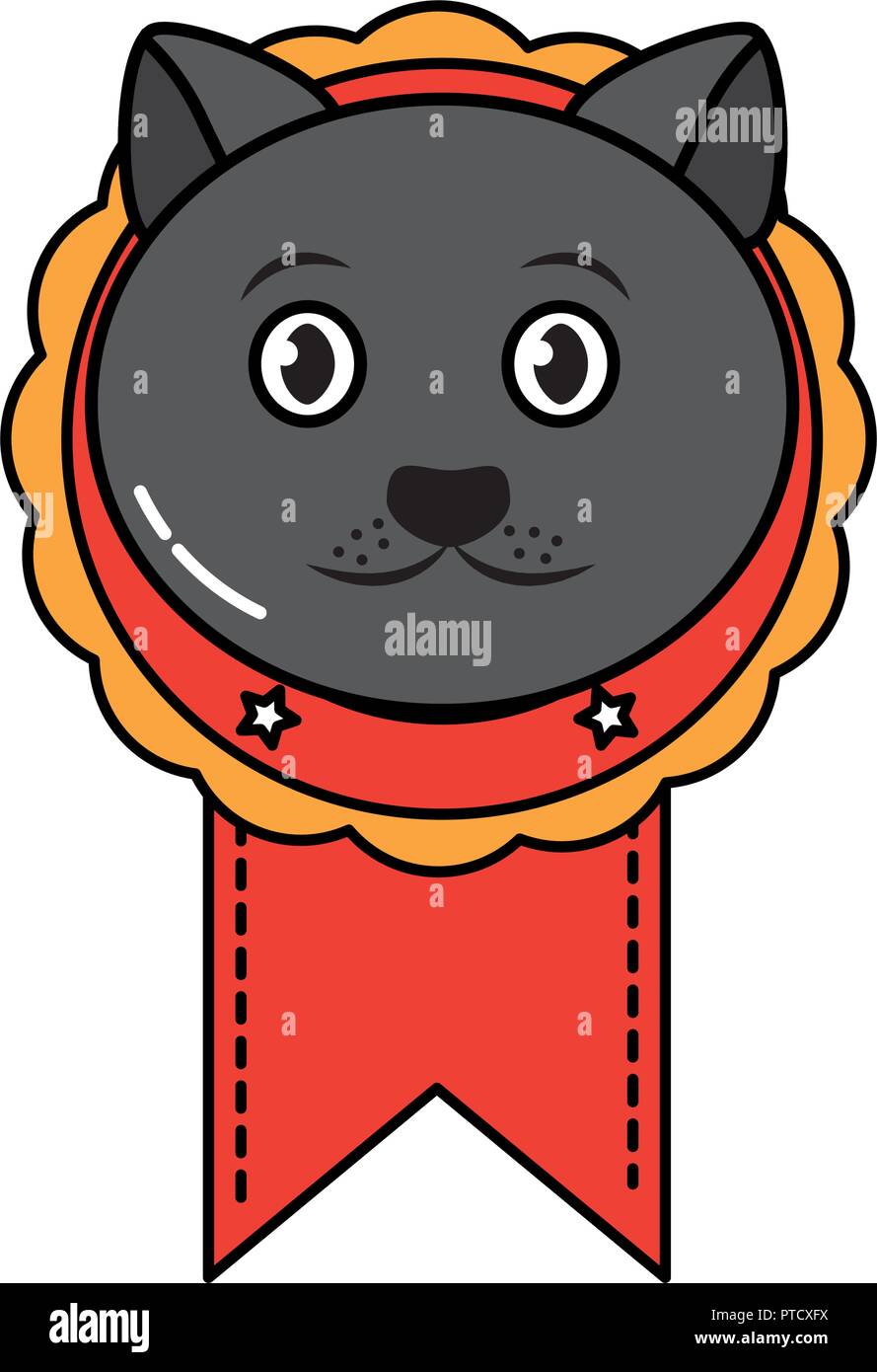 medal award with cat head prize Stock Vector Image & Art - Alamy